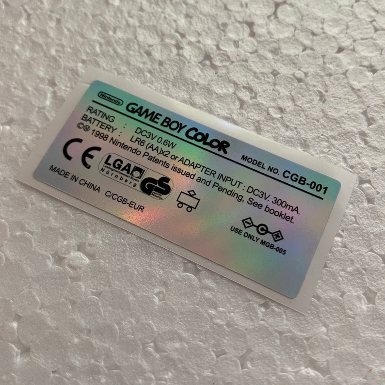 Gameboy Color Original Style Custom Rear Sticker / Label - Etsy