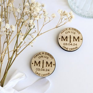 Personalized Wedding Drink Tokens Custom Bar Chips for Wedding ...