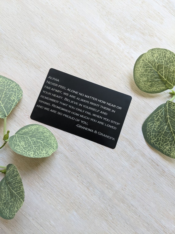 Personalized Wallet Card Engraved Message Metal Credit Card | Etsy