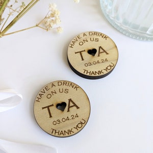 Personalized Wedding Drink Tokens Custom Bar Chips for Wedding ...