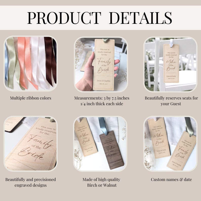 Personalized Wedding Reserved Seat Sign Wooden Aisle Decor Ceremony ...