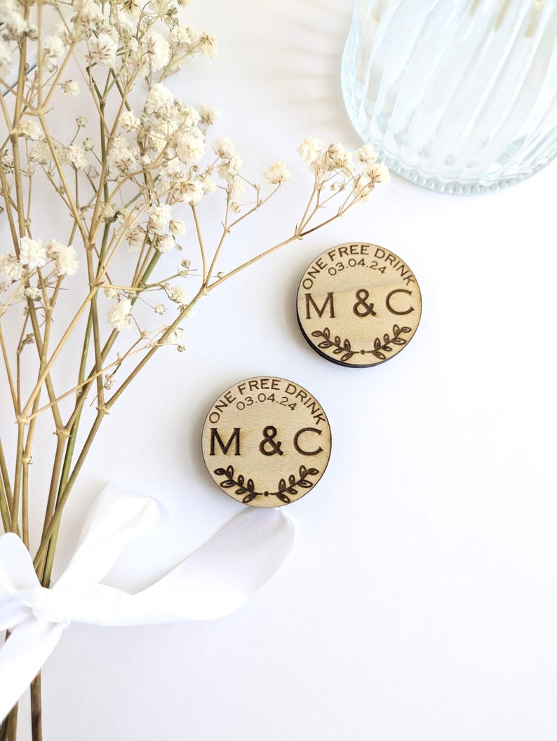 Personalized Wedding Drink Tokens Custom Bar Chips for Wedding ...