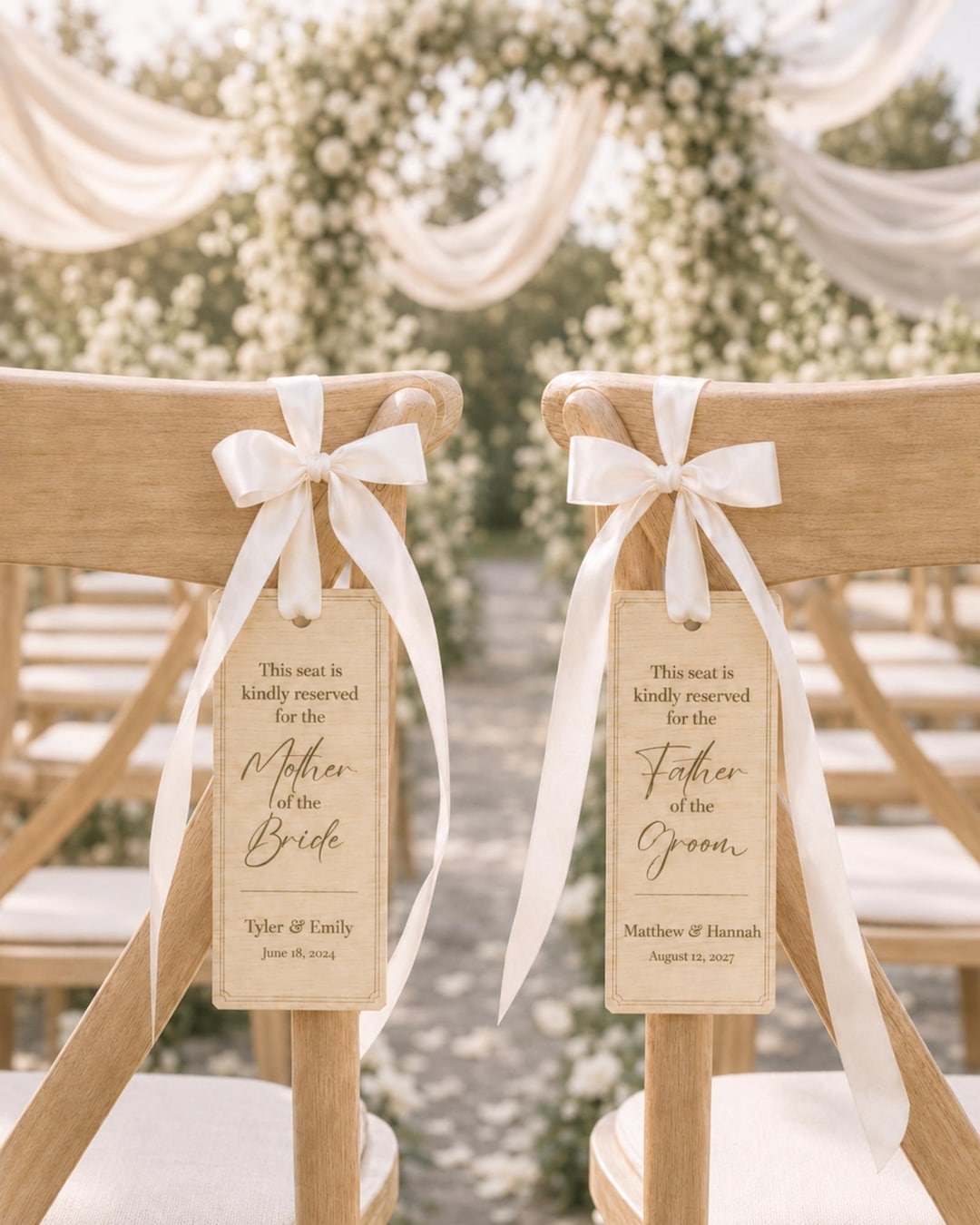 Personalized Wedding Reserved Seat Sign Wooden Aisle Decor Ceremony ...
