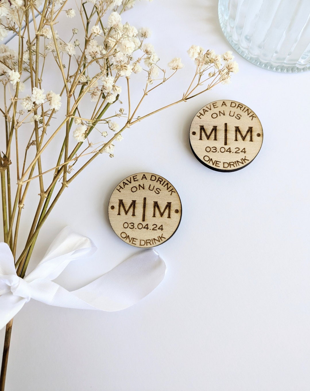Wedding Reception Drink Token Custom Wood Tokens Drink Tickets Wedding ...