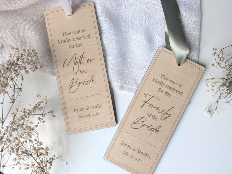 Reserved Seating Sign Wedding Ceremony Row Reserved Chair Tag - Etsy