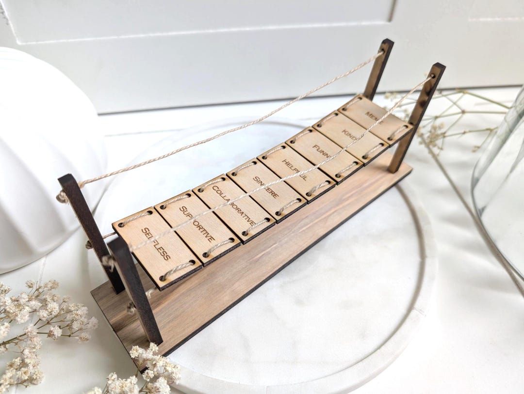 Wood Bridge Trophy Custom Engraved Gift Bridge Gift Personalized Trophy ...