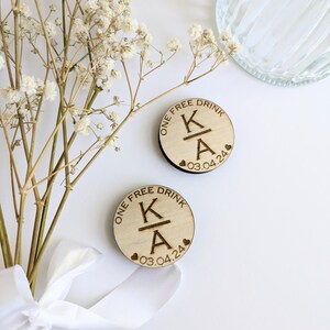 Personalized Wedding Drink Tokens Custom Bar Chips for Wedding ...
