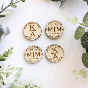 Personalized Wedding Drink Tokens Custom Bar Chips for Wedding ...