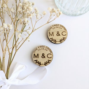 Personalized Wedding Drink Tokens Custom Bar Chips for Wedding ...