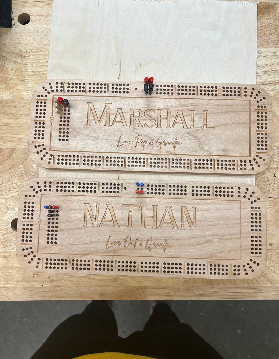 3 Player Customized Cribbage Board With Pegs - Etsy