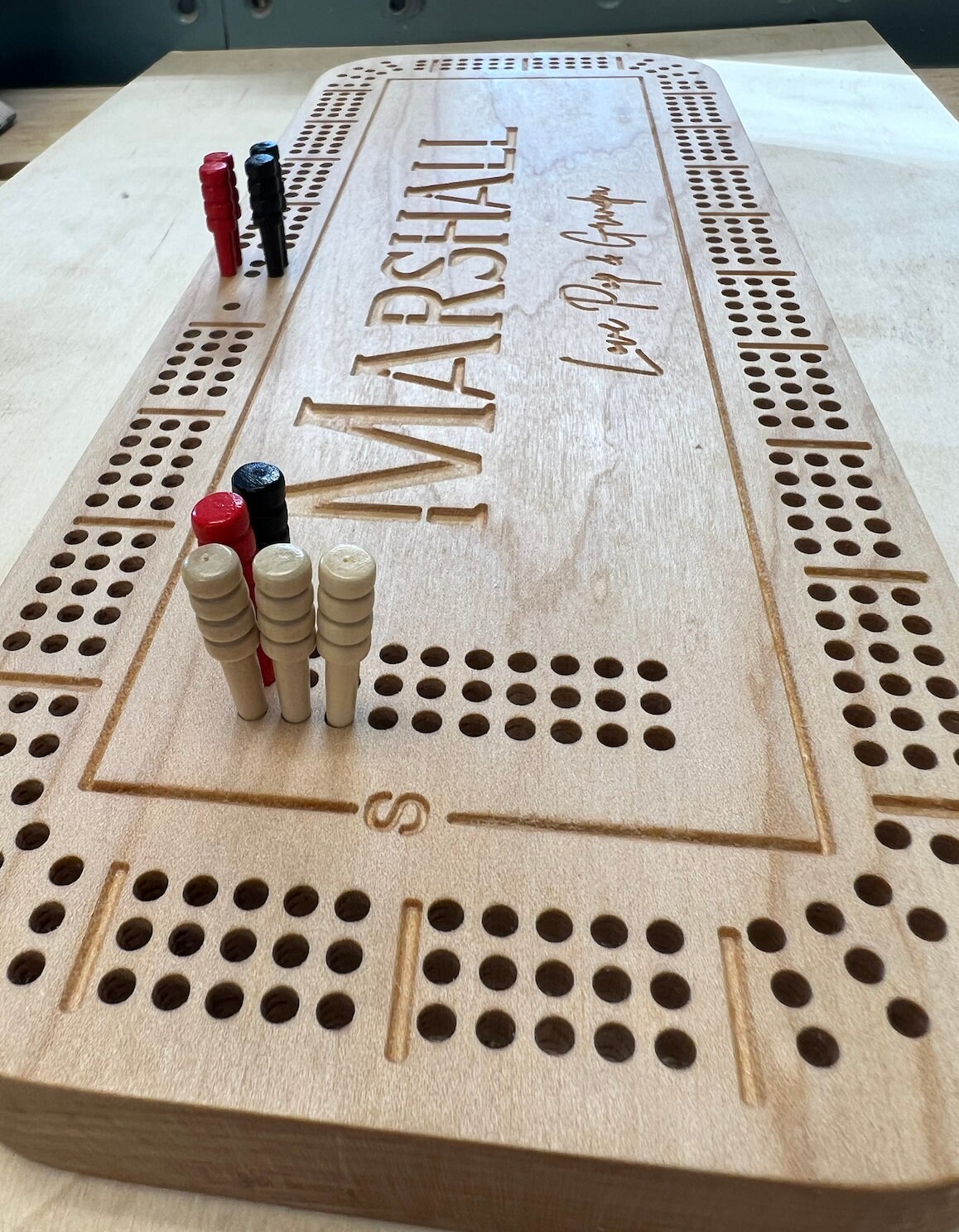 3 Player Customized Cribbage Board With Pegs - Etsy