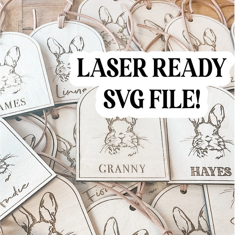 Bunny Tag Svg - Etsy