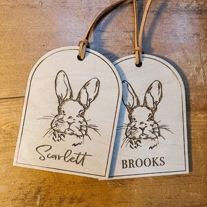 Easter Basket Tags Bunny Laser Engraved - Etsy