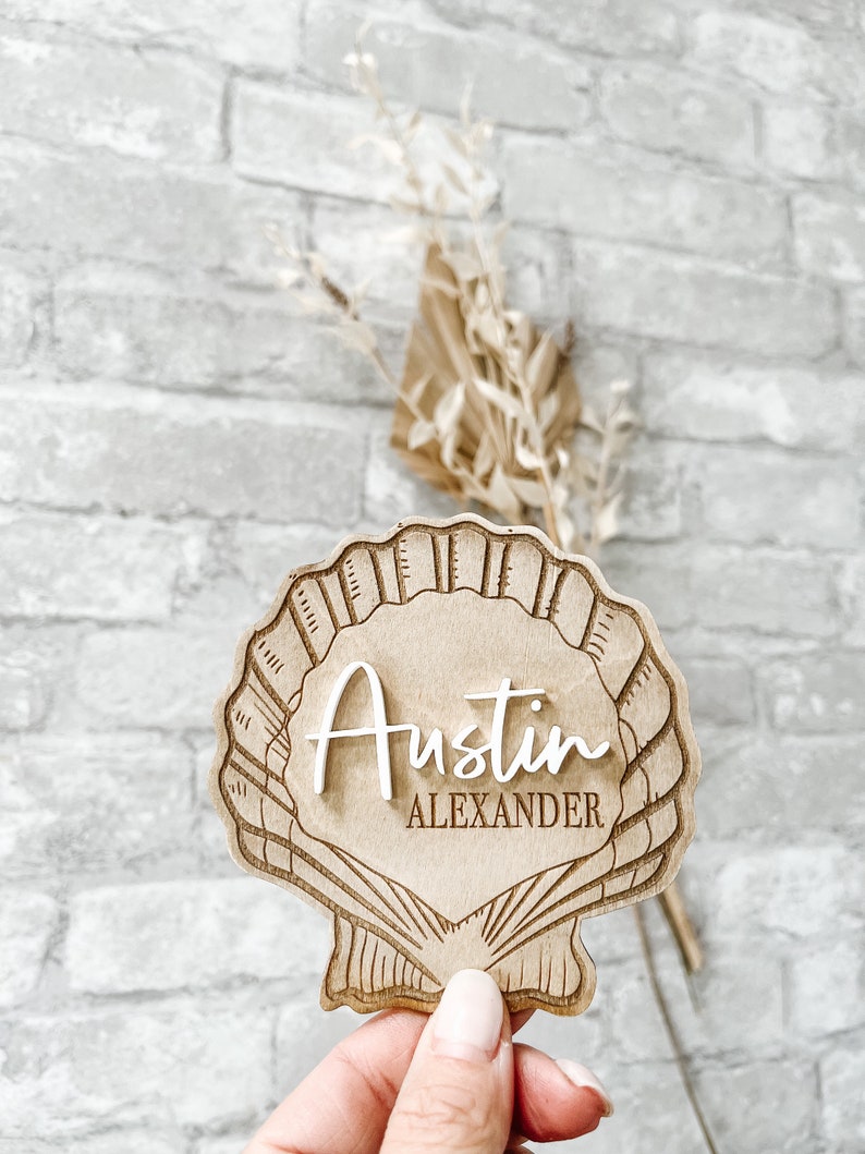 Sea Shell Collection // LASER ENGRAVE Birth Month, Birth Announcement ...