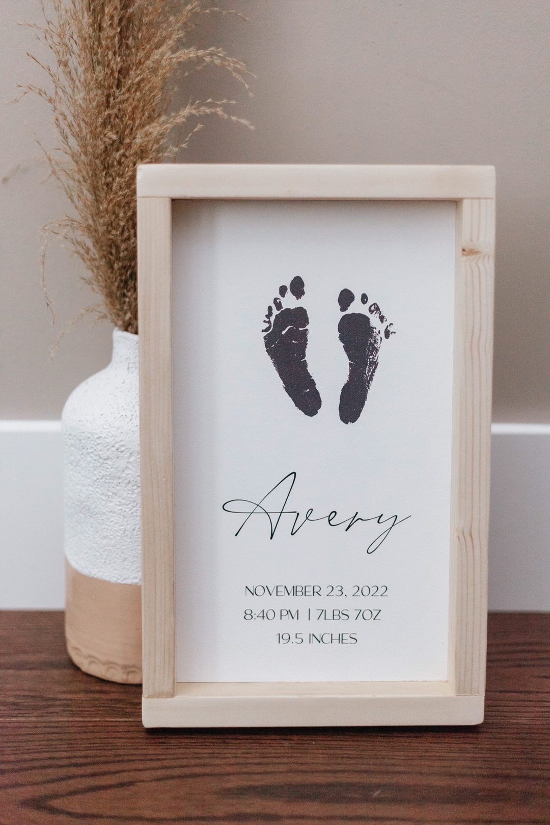 Personalized Baby Feet Stats Sign - Etsy