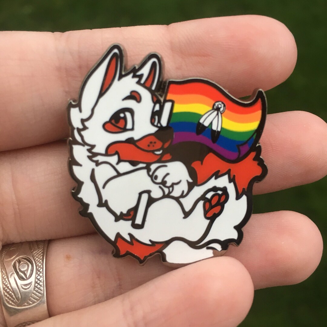 Fursona Pins Two-spirit Pride Wolf - Etsy