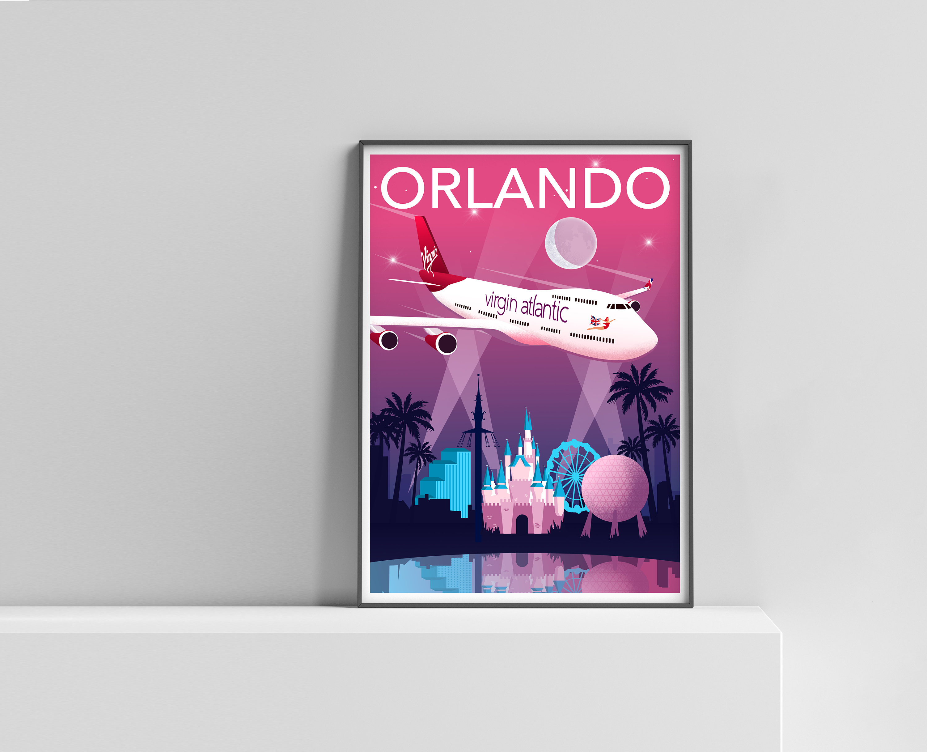 Virgin Atlantic Orlando Print | Virgin Atlantic Orlando Poster | Virgin ...