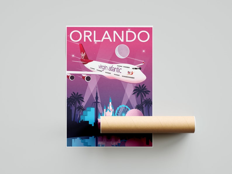 Virgin Atlantic Orlando Print | Virgin Atlantic Orlando Poster | Virgin ...