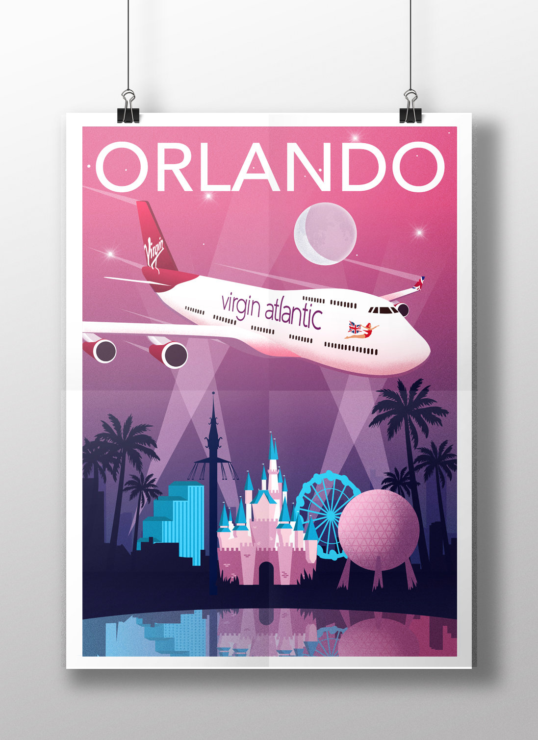 Virgin Atlantic Orlando Print | Virgin Atlantic Orlando Poster | Virgin ...