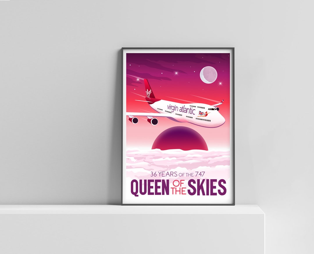 Virgin Atlantic Boeing 747 Print | Virgin Atlantic Boeing 747 Poster ...