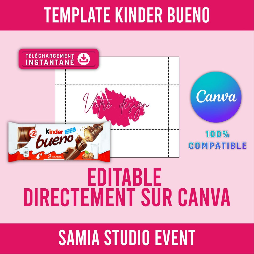 Template Canva Kinder Bueno Template Downloadable Stationery Printable ...