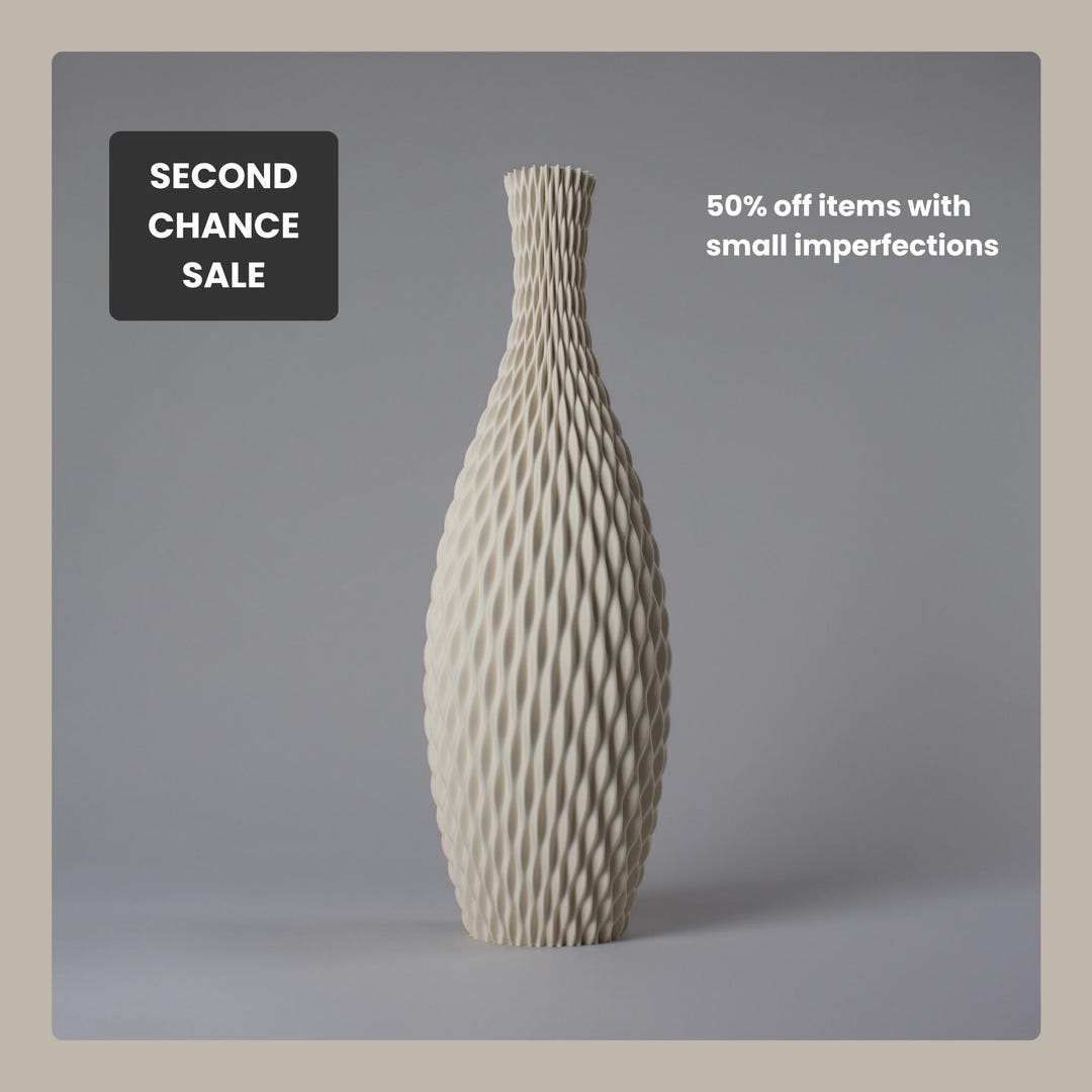 Second Chance 50% off - Bodenvase AQUA - Creme Weiß - Leichte 3D ...
