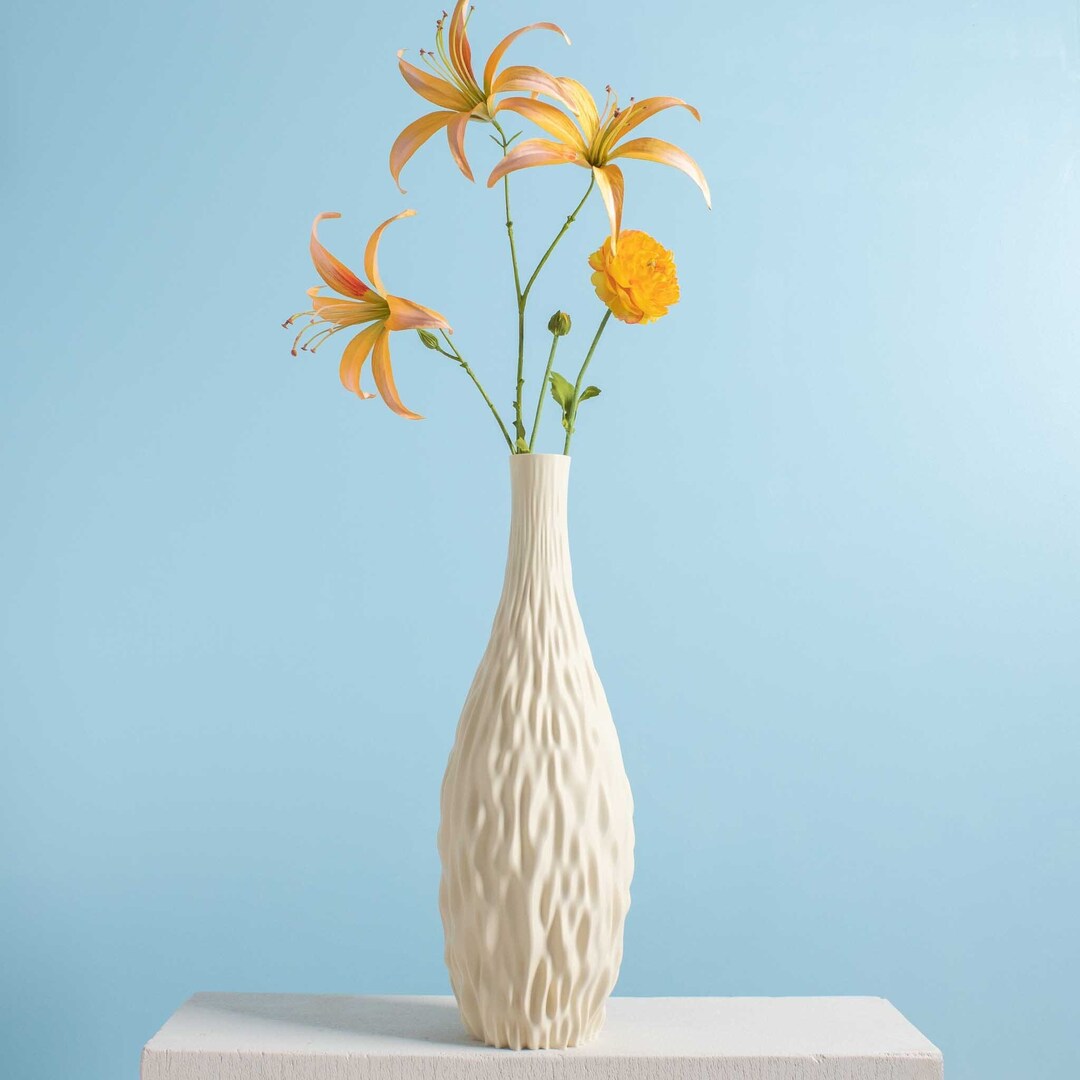 Decorative Japandi-style Vase KANSO for Dried Flowers, 3D Printed ...