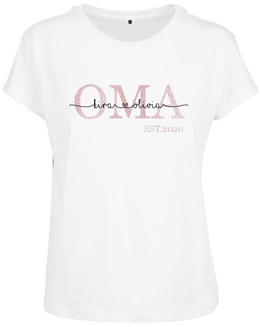 T-shirt OMA Est mit Namen personalisiert | Oma shirt mit Datum ...