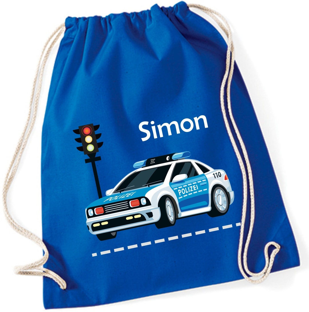 Police Gym Bag for Children Personalized With Name Fabric Bag Police ...