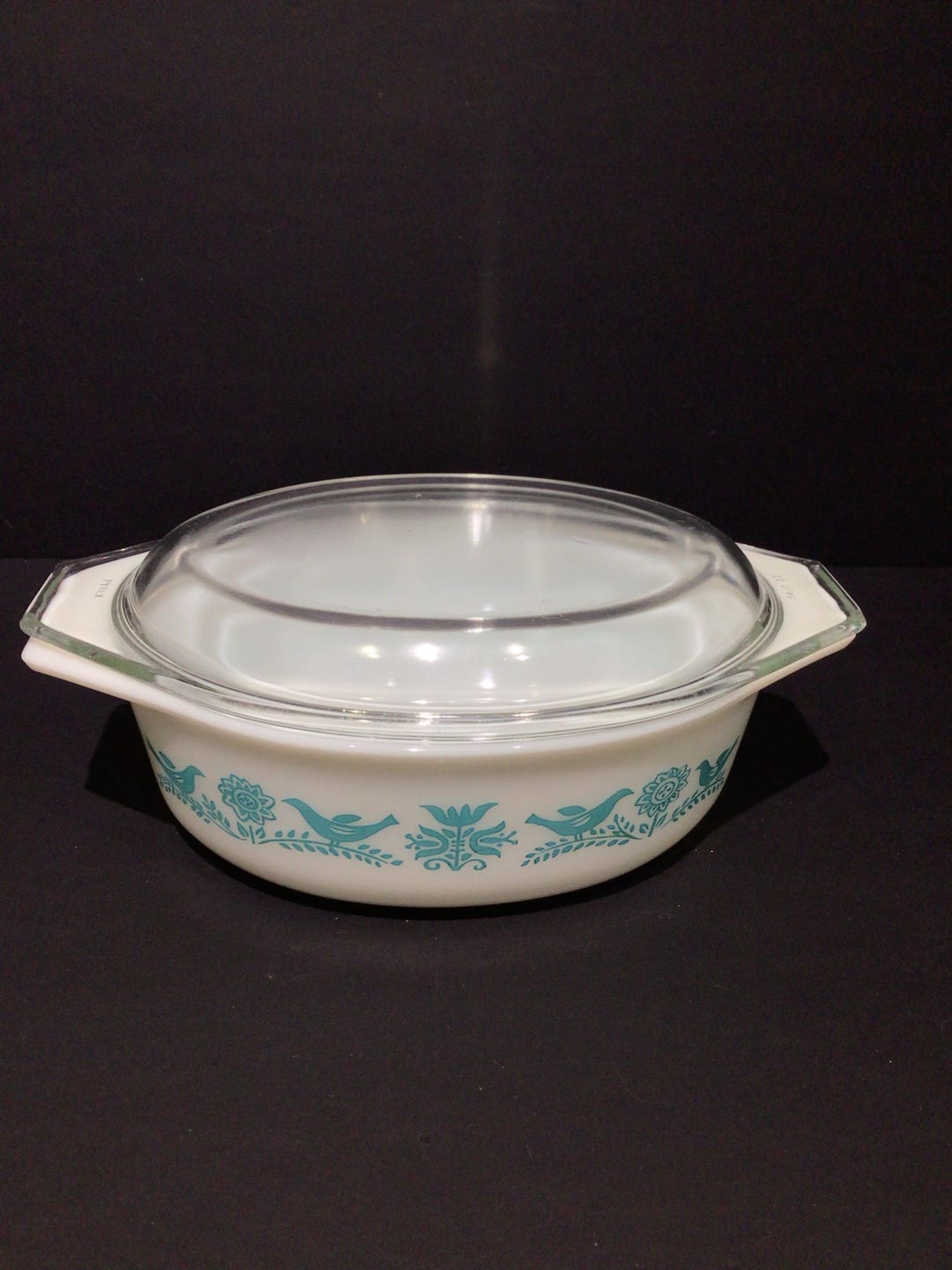 Vintage PYREX Turquoise Blue Bird Oval Casserole With Lid - Etsy
