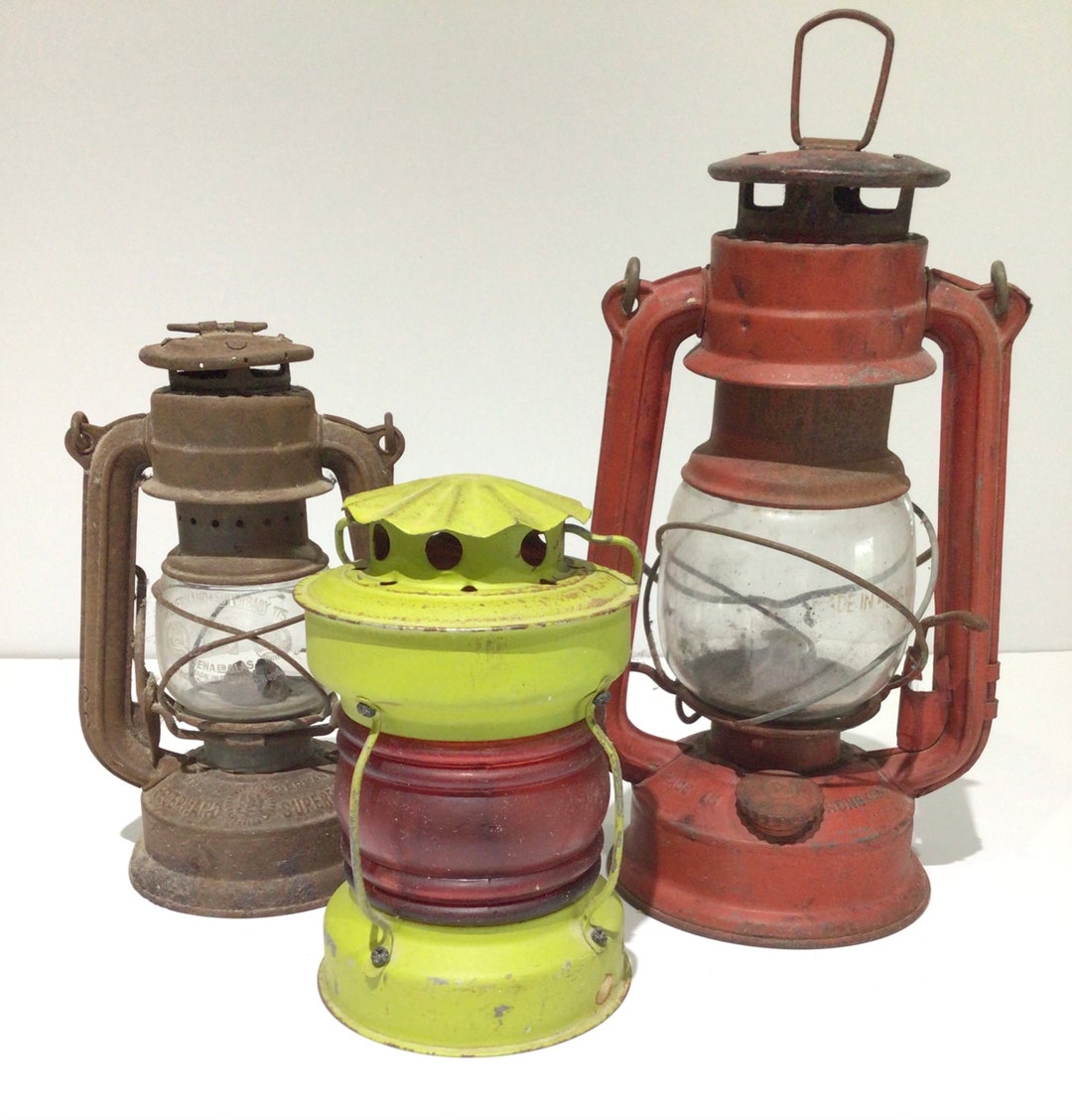 3 Vintage Kerosene Lamps - Etsy