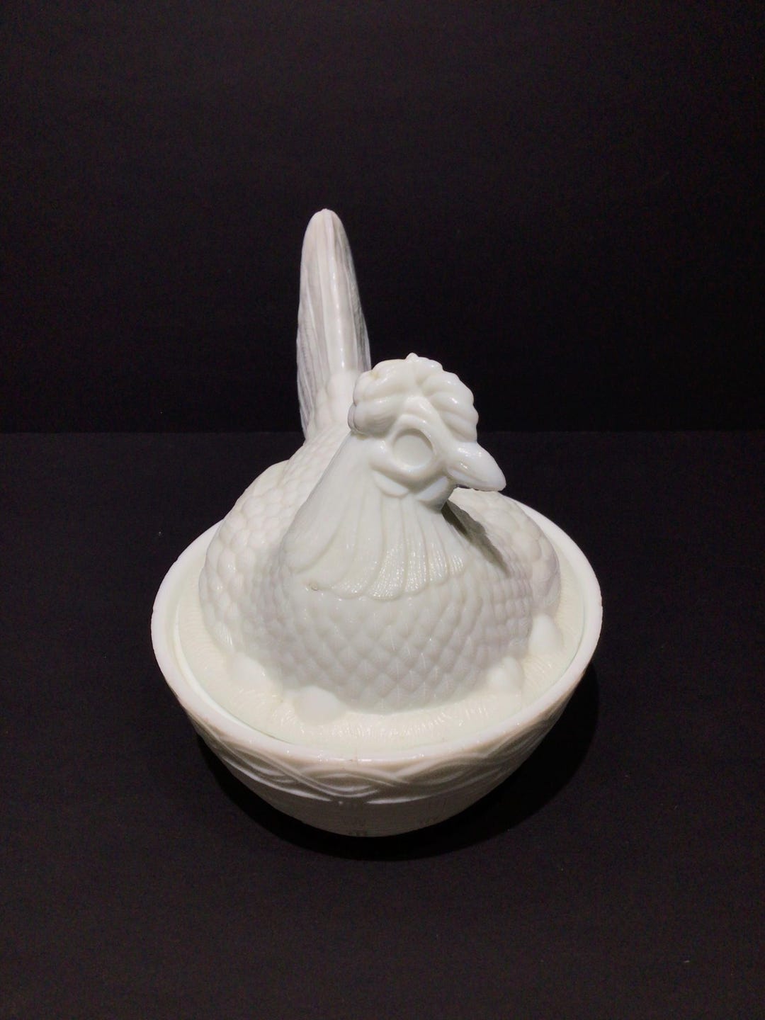 Vintage Nesting Hen Milk Glass - Etsy