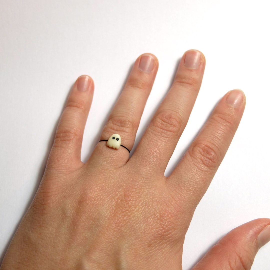 Polymer Clay Glow-in-the-dark Ghost Ring - Etsy
