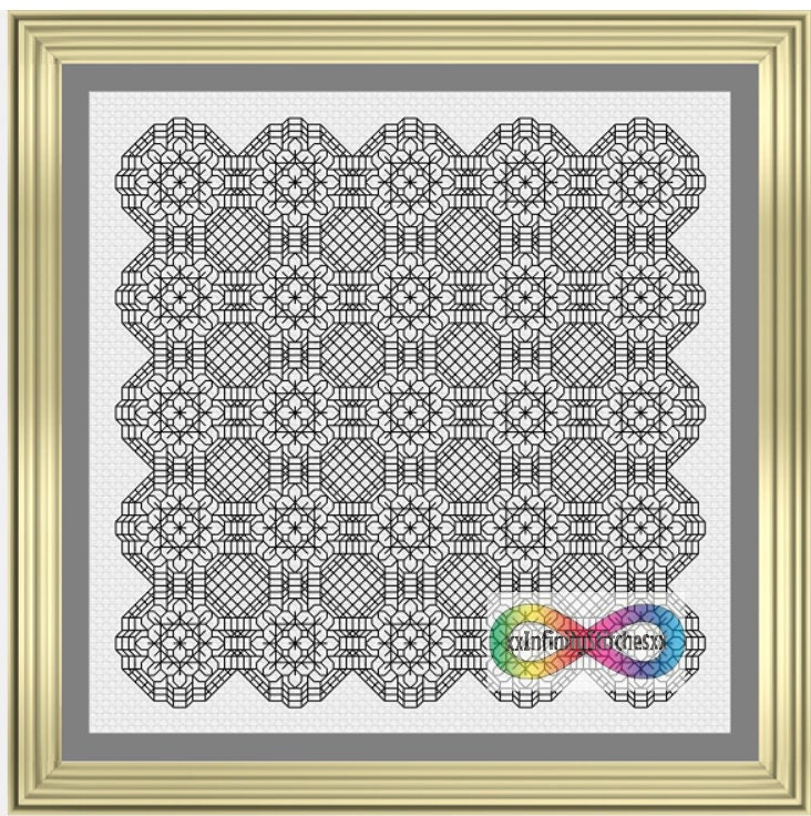 Floral Intensity Blackwork Chart - Etsy