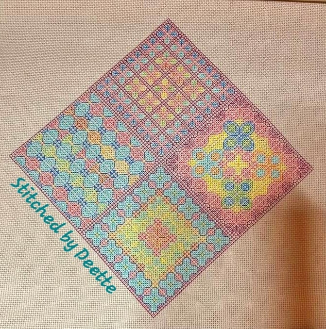 Retro Square Diamond Blackwork Chart - Etsy