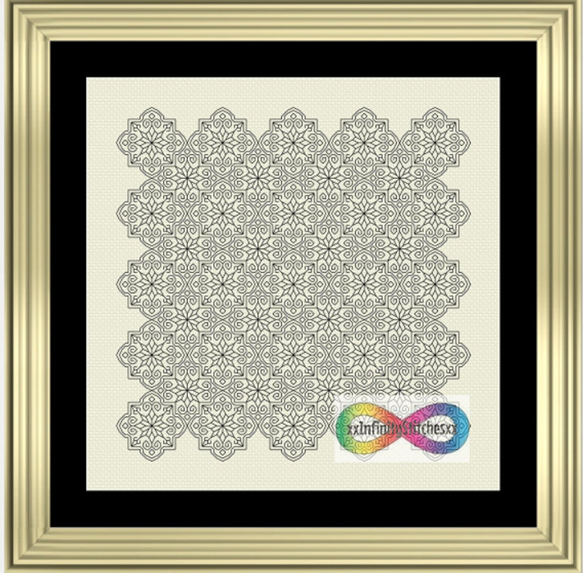 Elegant Fancy Star Tiles Lace Blackwork Chart - Etsy