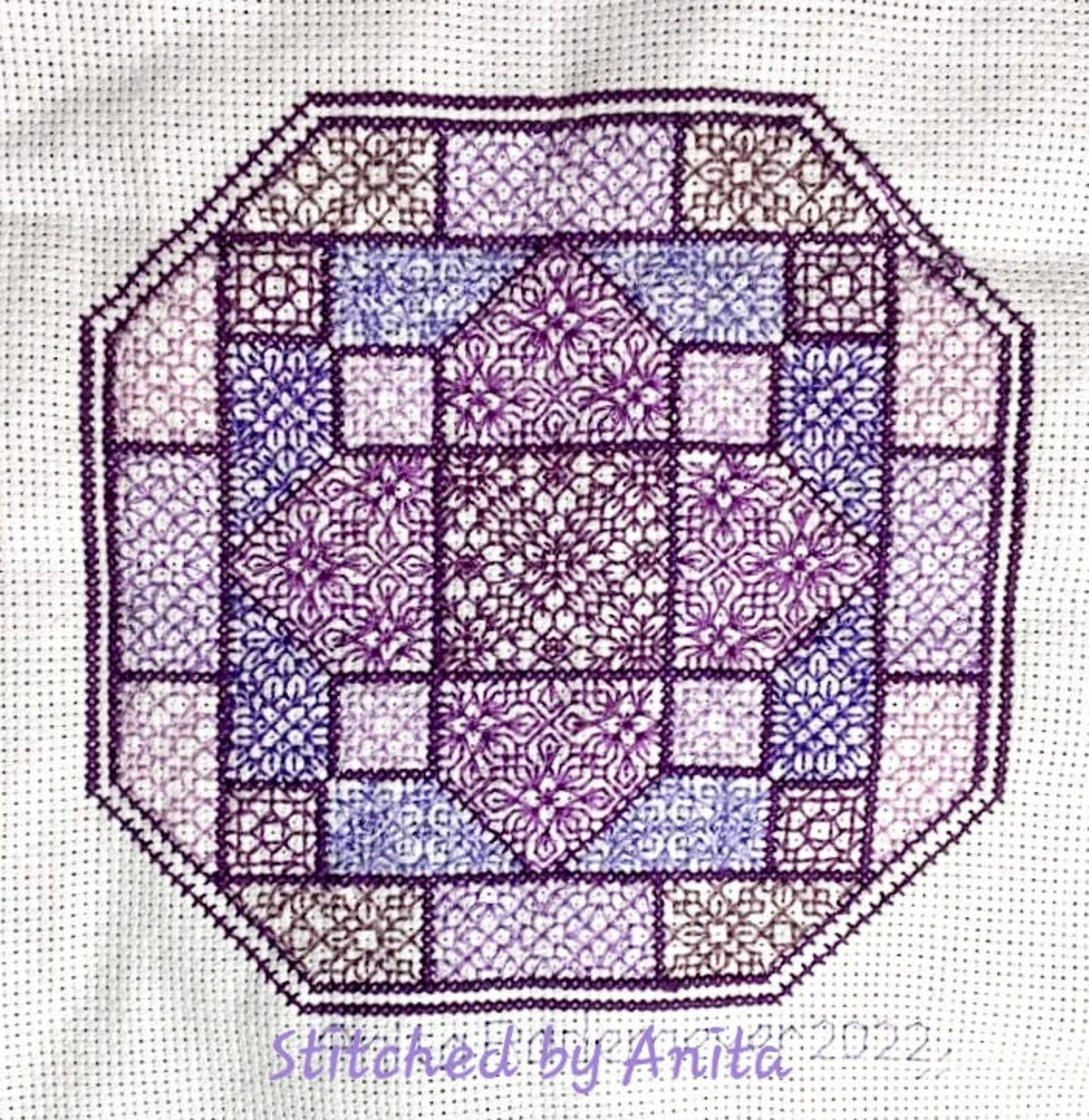 Octagon Blackwork Sampler Blackwork Chart - Etsy