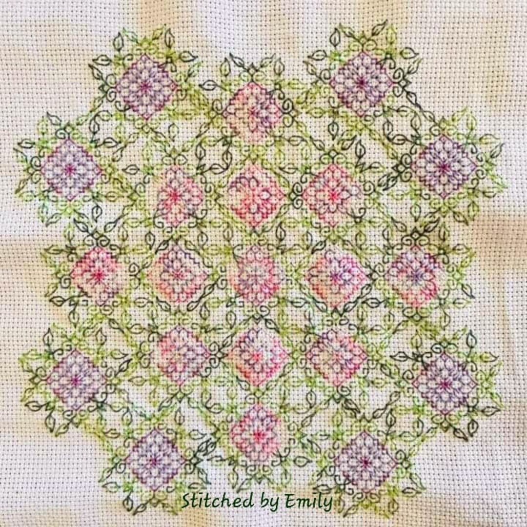 Diamond Flower Lace Mandala Blackwork Chart - Etsy