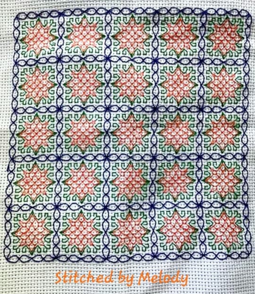 Fancy Stars Lace Panel Blackwork Chart - Etsy