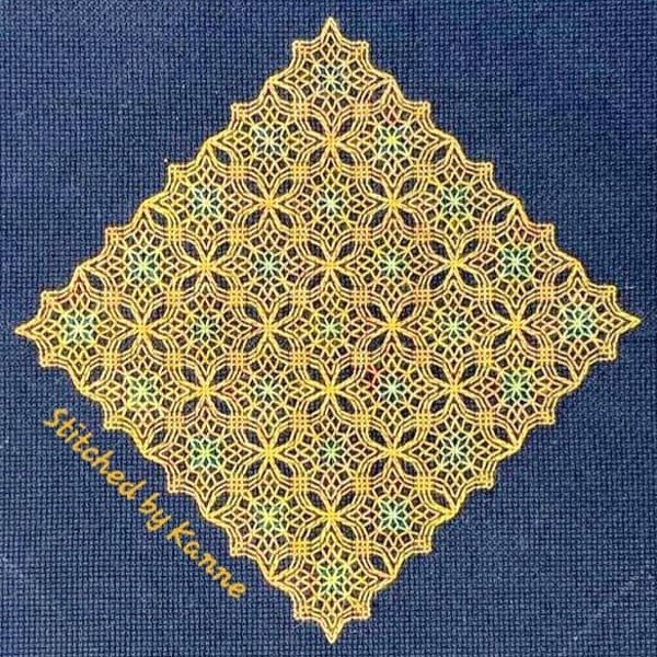 Flowers in Diamonds Lace Square Blackwork Chart - Etsy