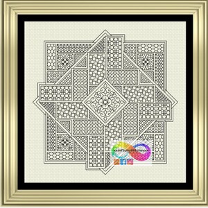 Lacework Tiles Sampler Blackwork Chart - Etsy