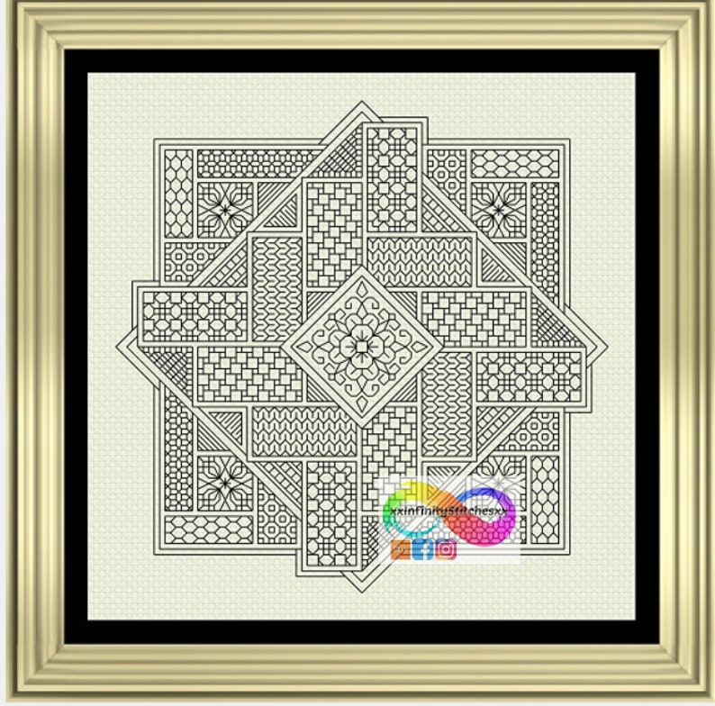 Lacework Tiles Sampler Blackwork Chart - Etsy