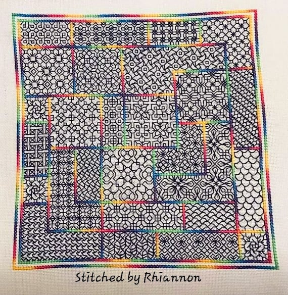 Crazy Squares Lace Sampler Blackwork Chart - Etsy