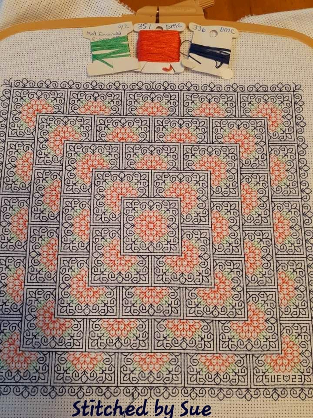 5 Layer Cascading Lace Tiles Blackwork Chart - Etsy