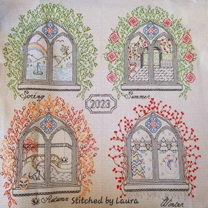 Four Seasons Windows Blackwork Chart - Etsy