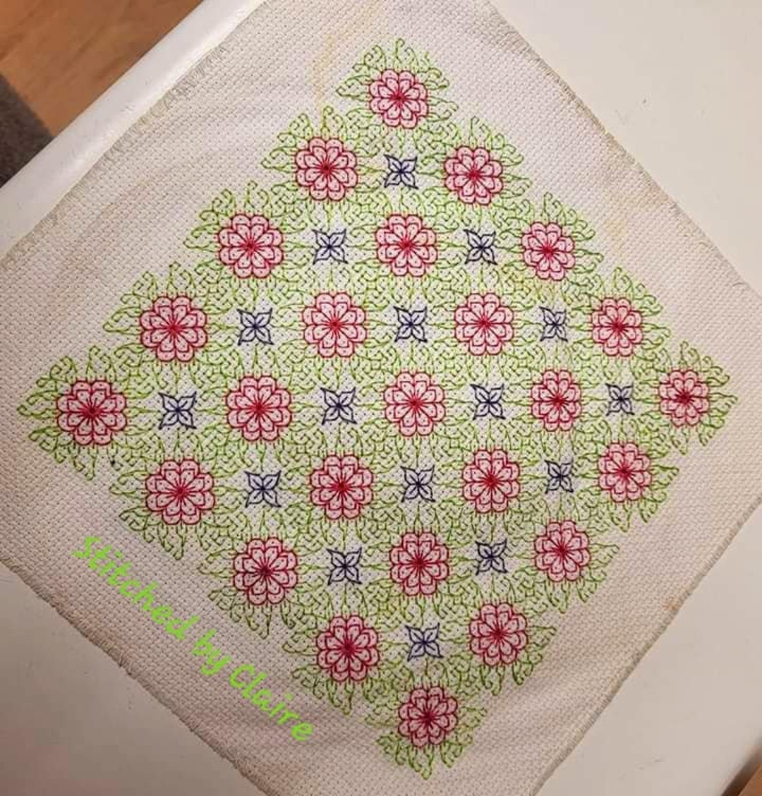 Fairy Flowers Lace Panel Blackwork Chart - Etsy