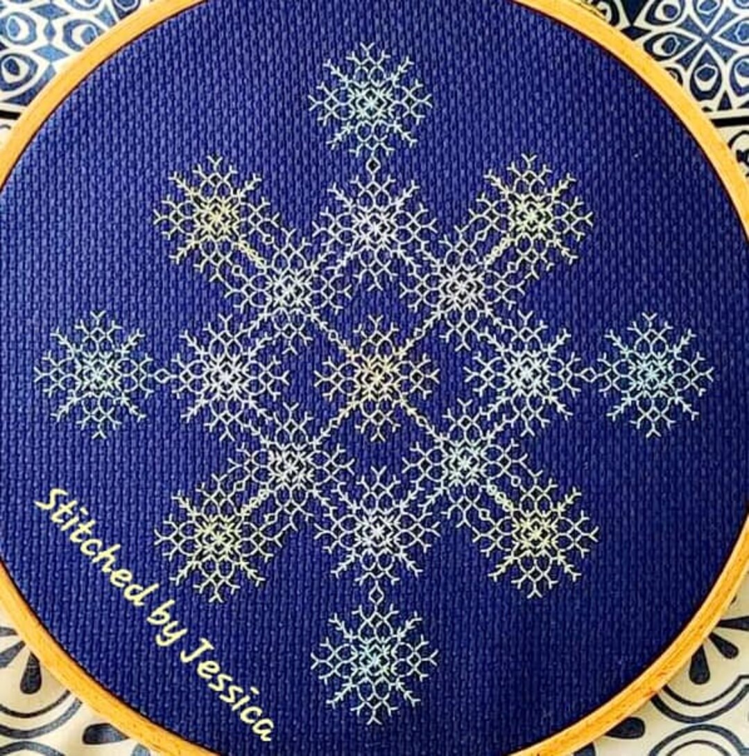 Snowflake Blackwork Chart - Etsy