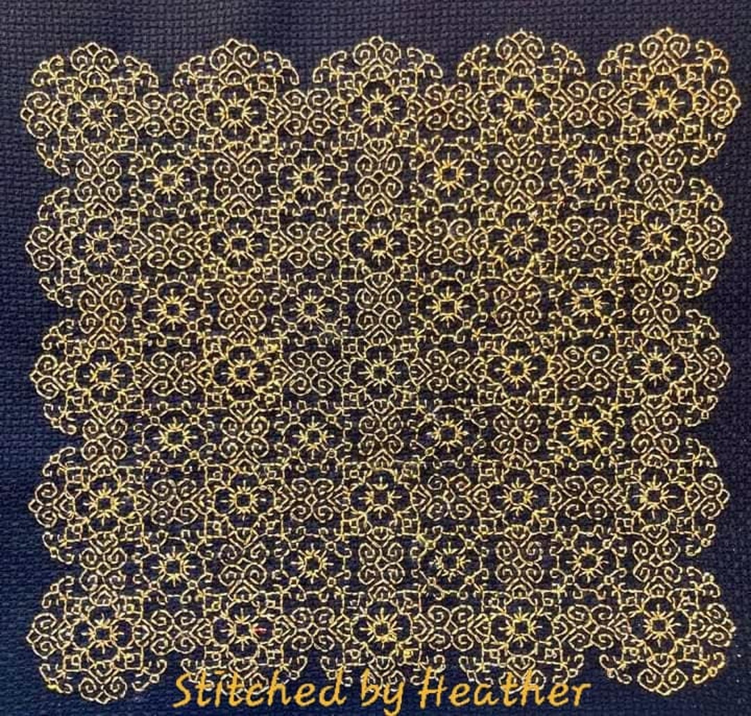 Pretty Little Flower Filigree Lace Panel Blackwork Chart - Etsy