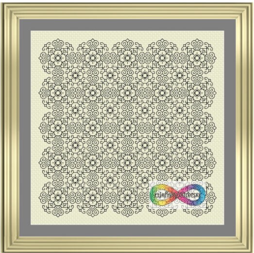 Pretty Little Flower Filigree Lace Panel Blackwork Chart - Etsy