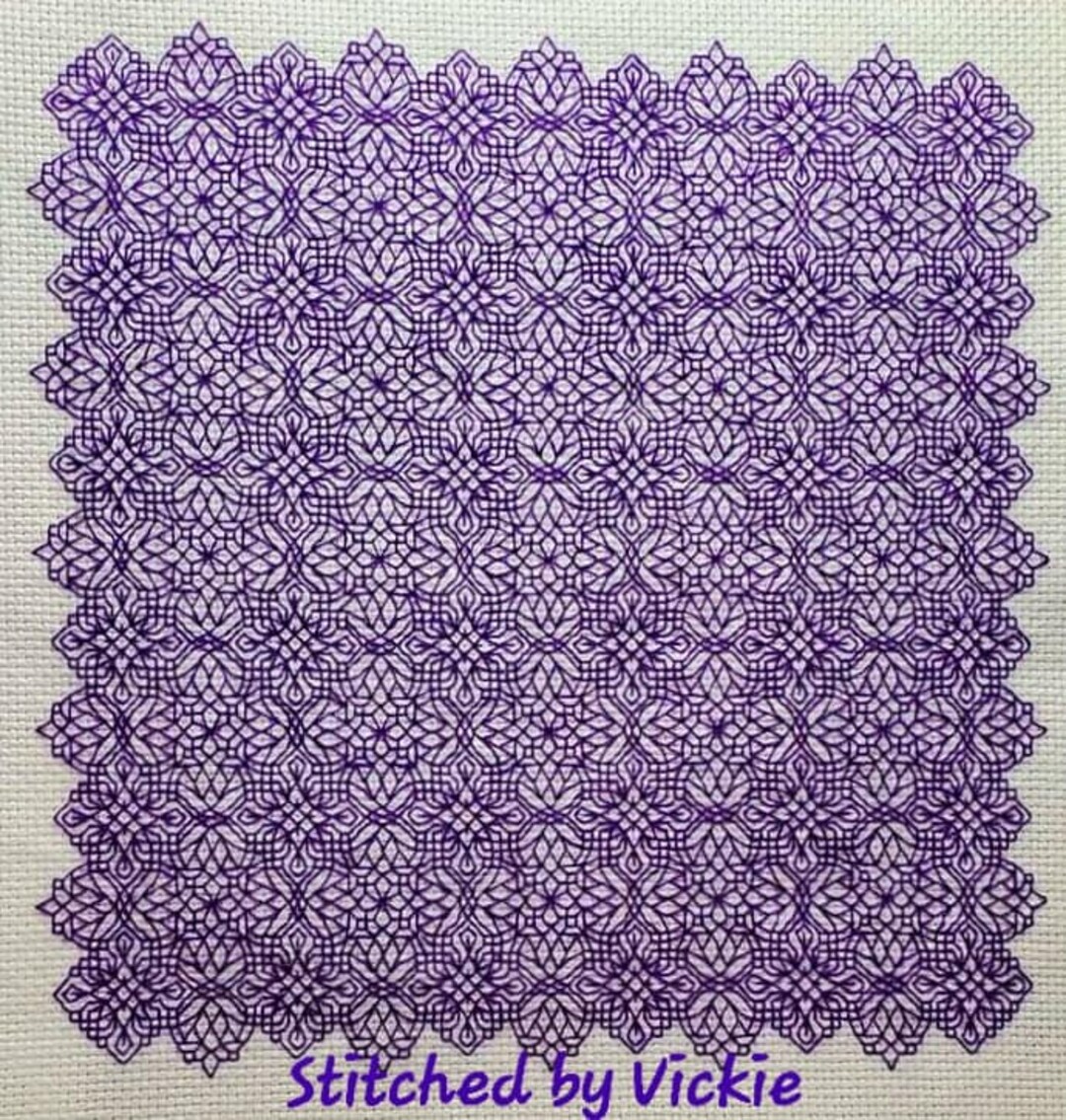 Swirly Diamond Flowers Lace Panel Blackwork Chart - Etsy